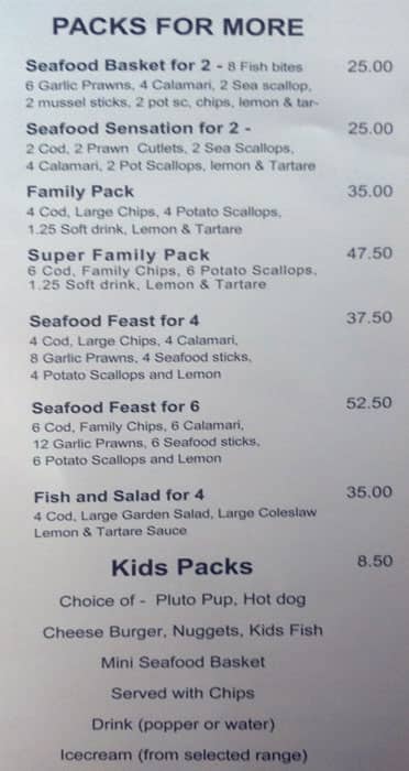 Menu at Tommos Fish and Chippery Narangba fast food, Narangba