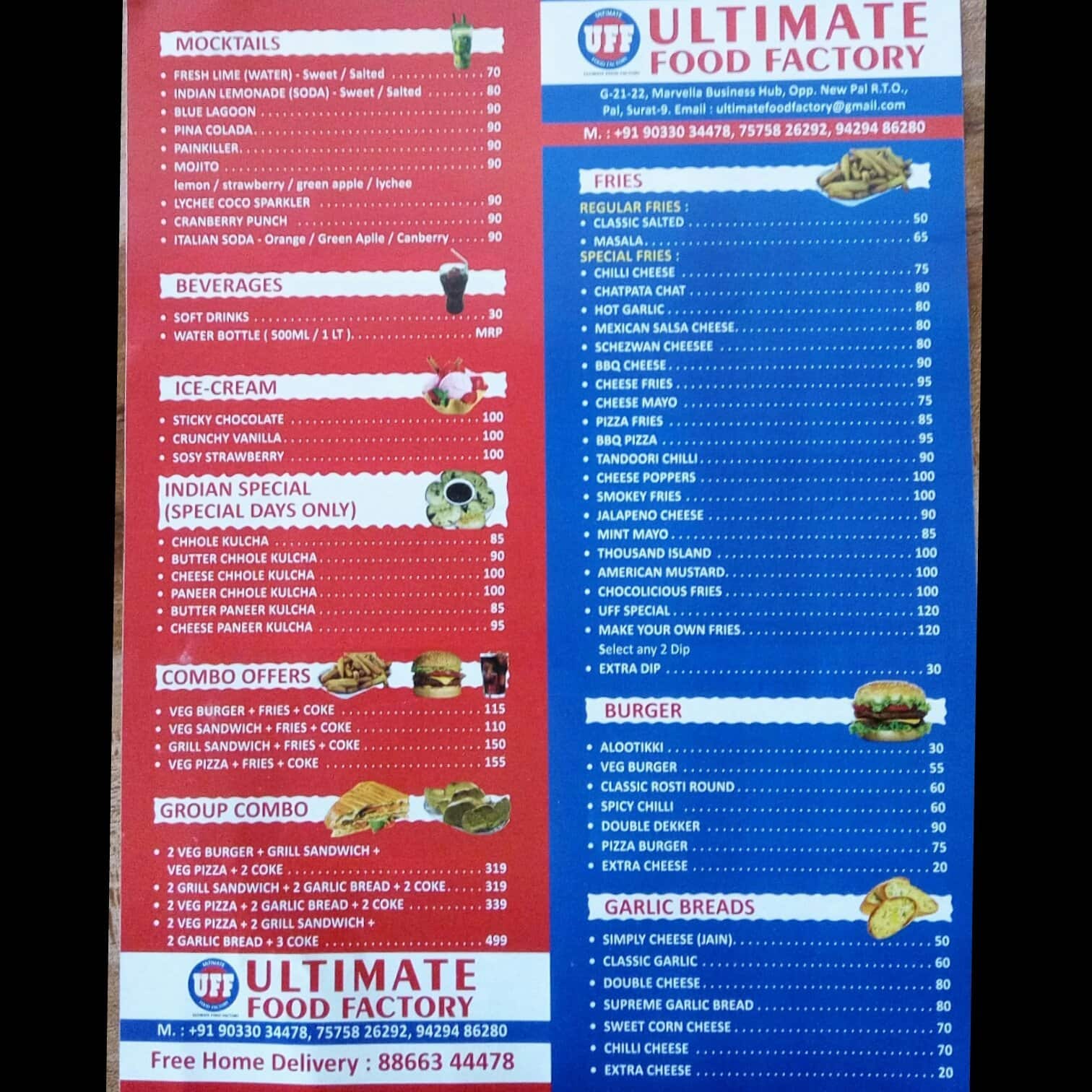 Ultimate Food Factory Menu, Menu for Ultimate Food Factory, Adajan Gam ...