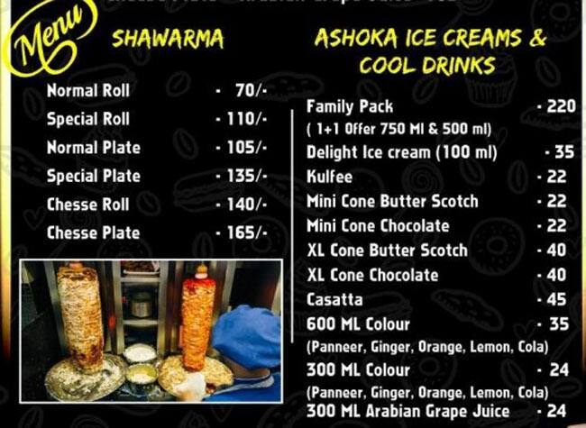 Menu of Shawarma Point, Heritage Town, Puducherry