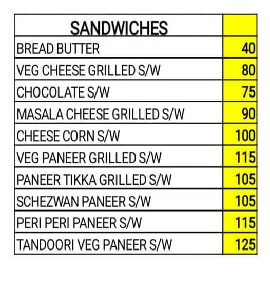 Menu of Rajdhani Sandwich, Nigdi, Pune
