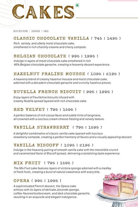 Menu of Ami's Bakebite, Gandipet, Hyderabad