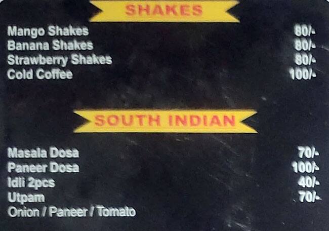 Menu of FTS Restaurant, Aliganj, Lucknow