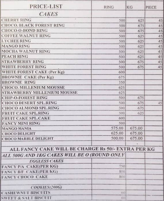 Sweet Chariot Menu, Menu for Sweet Chariot, Koramangala 7th Block ...