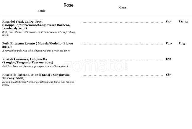 Menu at Salt Yard pub & bar, London