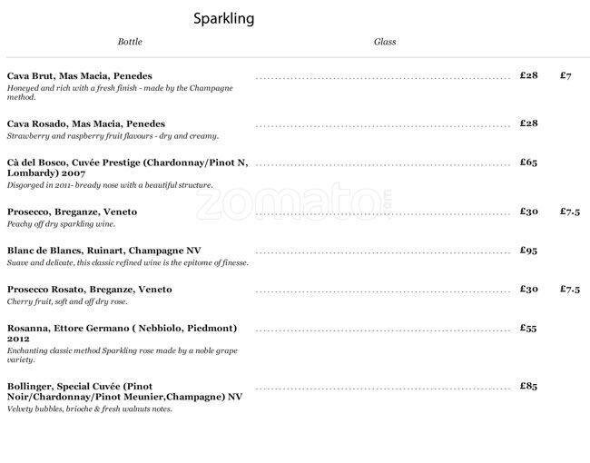 Menu at Salt Yard pub & bar, London