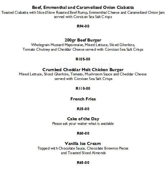 Speisekarte von Bar & Lounge - Radisson Blu Hotel, Sandton
