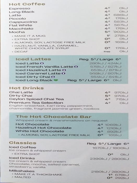 Menu at The Coffee Club, Browns Plains, 18 Commerce Dr