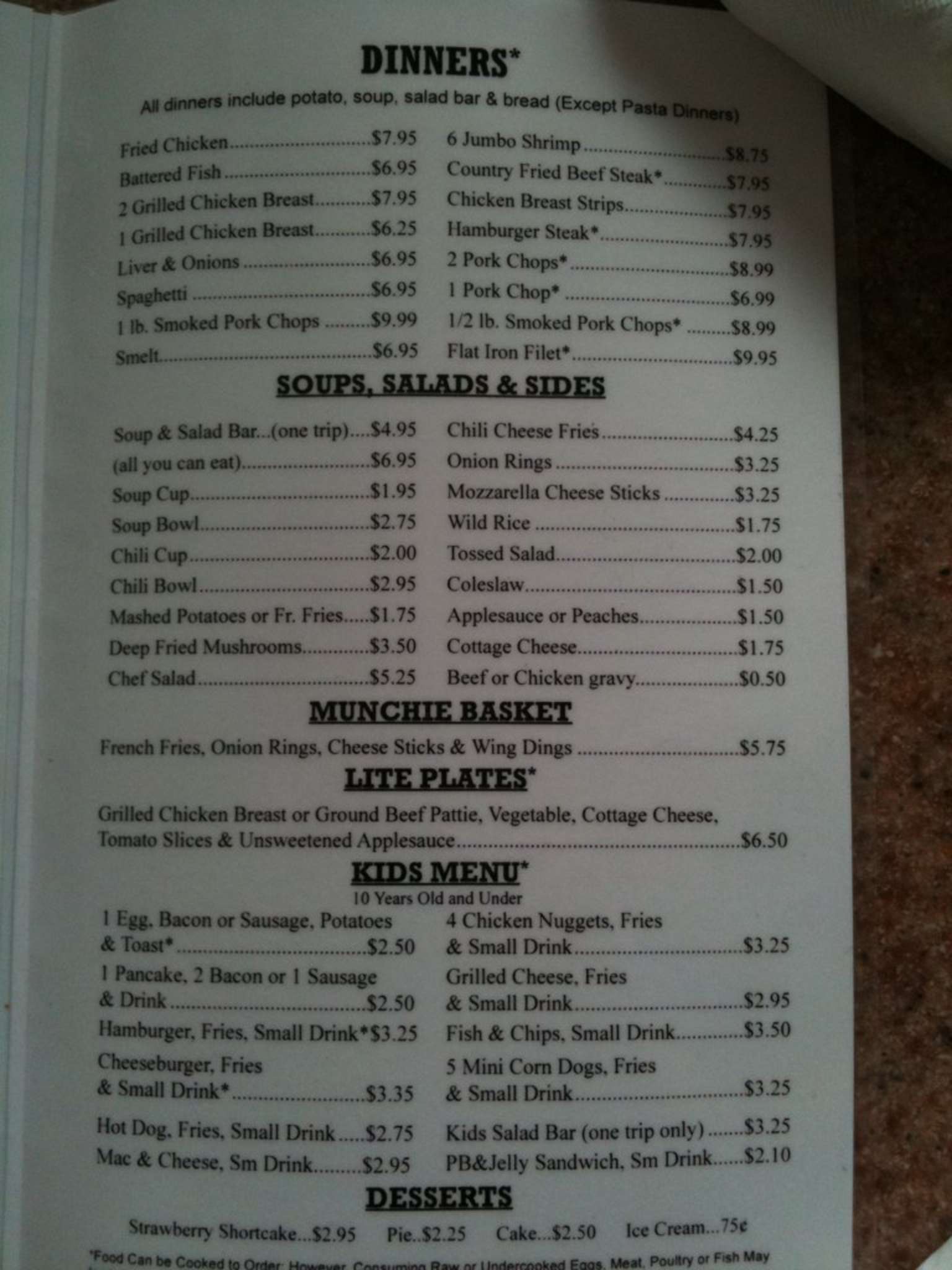 Menu at Country Kettle Cafe, Nashville