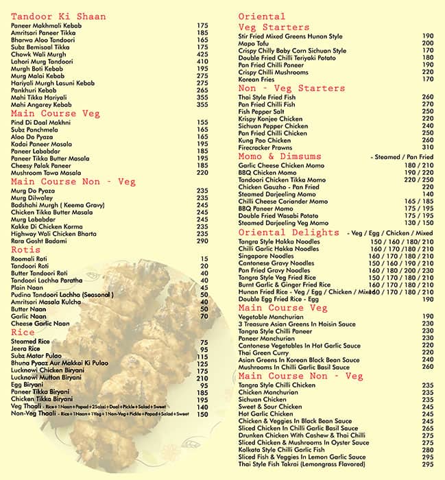 Menu of Jagannath Prasadam, New Town, Kolkata