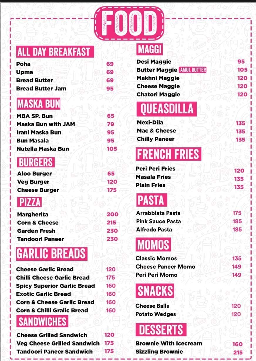 Menu at Mba Chaiwala, Vadodara