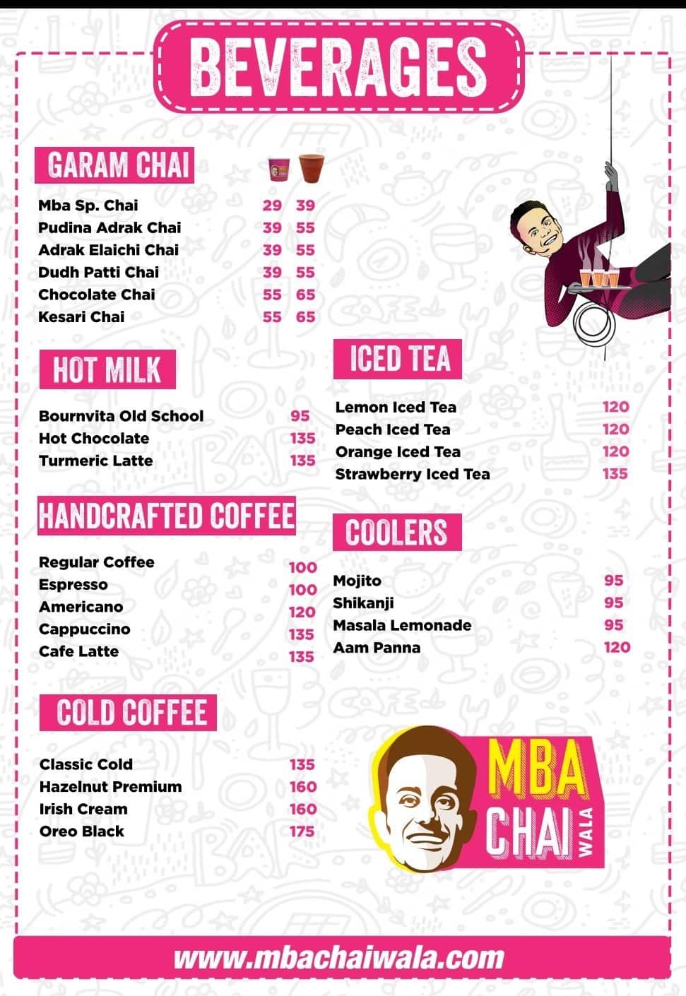 Menu at Mba Chaiwala, Vadodara