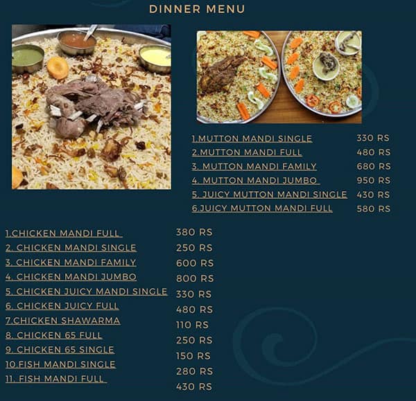 Menu of Ya Marhaba Arabian Mandi, Banjara Hills, Hyderabad
