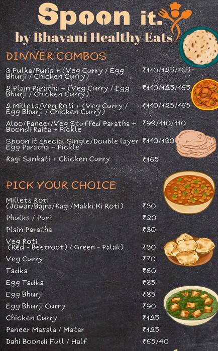 Menu of Spoon It By Bhavani Healthy Eats, Madhurawada, Vizag
