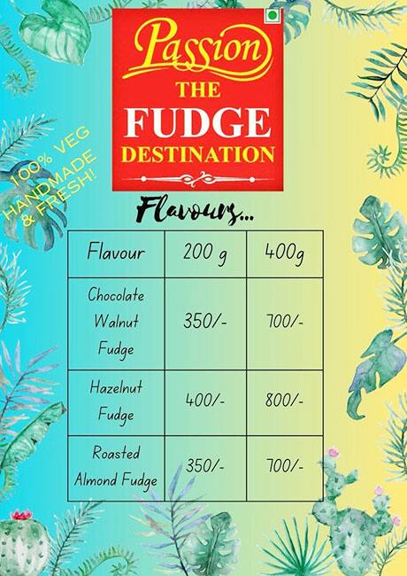 Menu of Passion The Fudge Destination, Lonavala, Pune