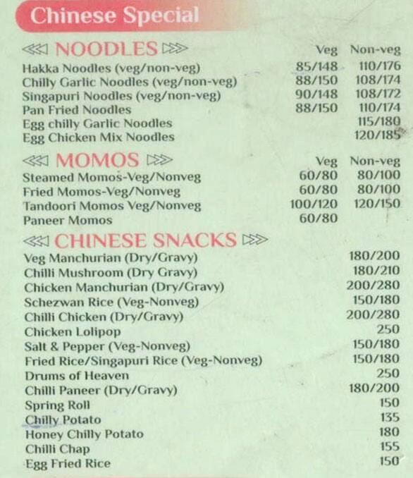 Menu of Good Food Lab, Sector 2, Noida