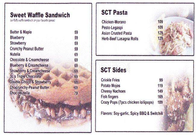Menu at The Sandwich Communitea, Tagaytay