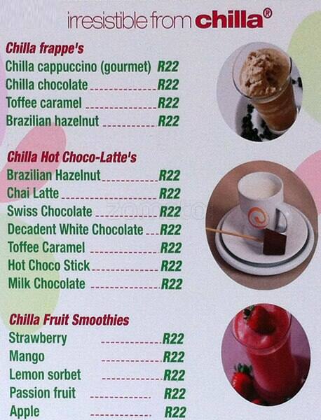 Menu at Greenberry Frozen Yogurt And Coffee Bar, Johannesburg