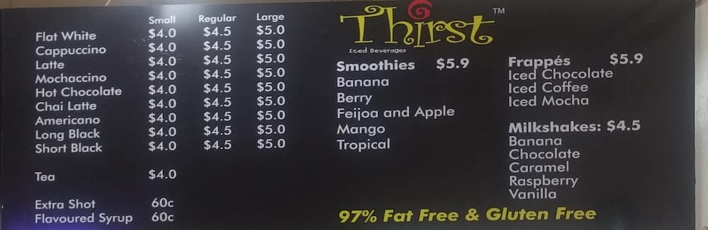 Menu at Counties Bakery, Pukekohe