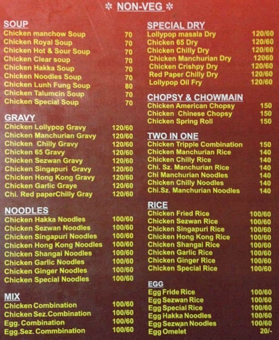 Kancha Chinese Fast Food Menu, Menu for Kancha Chinese Fast Food ...