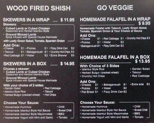 Menu at Eat Istanbul restaurant, Ultimo, Broadway Shopping Centre