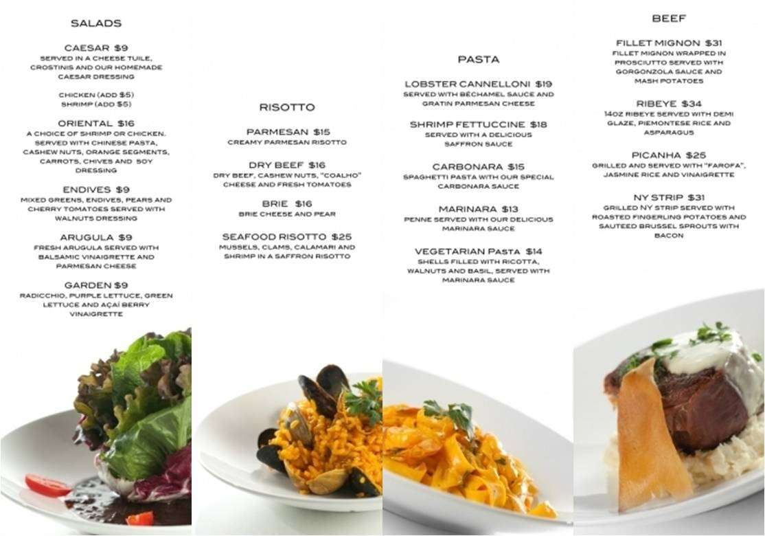 Menu at Beach Lounge Bar, Sunny Isles Beach