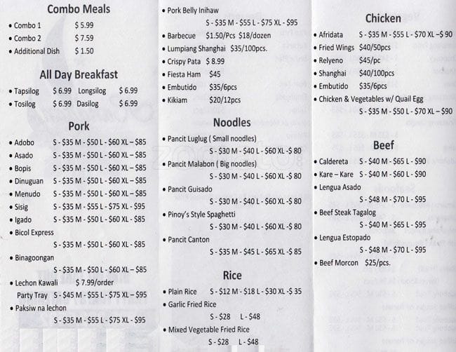 Handaan Menu, Menu for Handaan, Mississauga, Toronto - Urbanspoon/Zomato