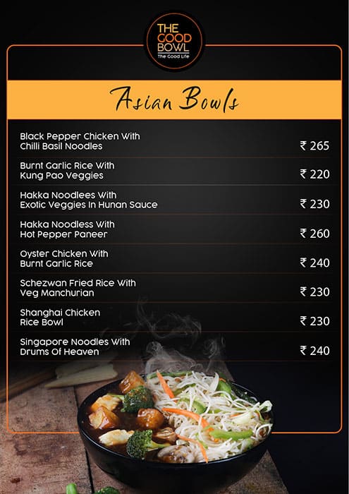 Menu of The Good Bowl, C G Road, Ahmedabad