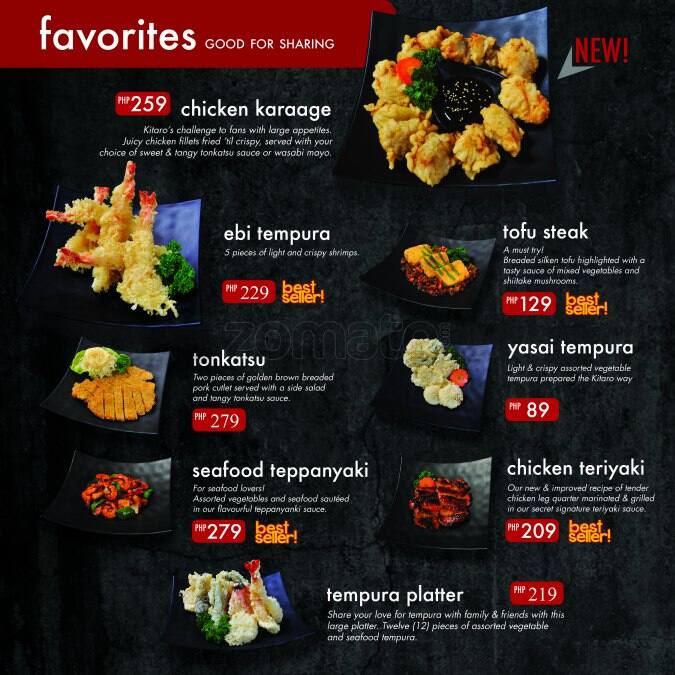 Carta del restaurante Kitaro, Makati, H227+C54