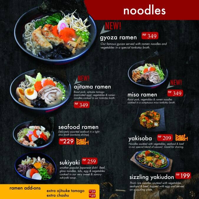 Carta del restaurante Kitaro, Makati, H227+C54