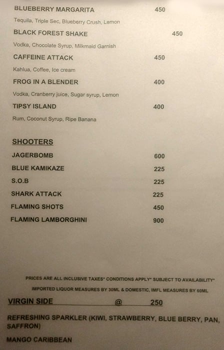 Menu at Evoke Bistro Bar And Grill, Chennai