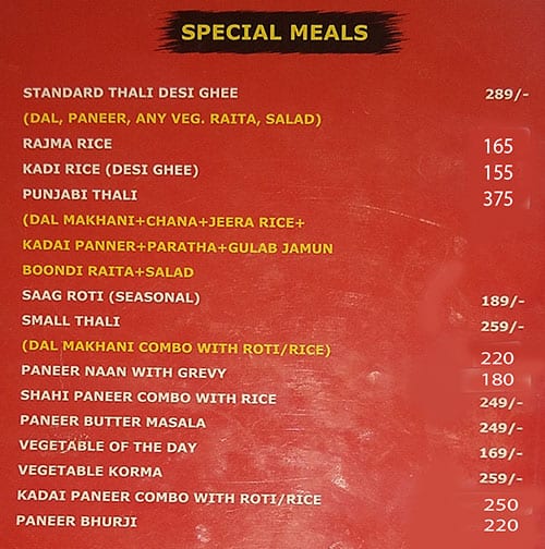 Menu at Sai Sweets Since 1972, Chandigarh