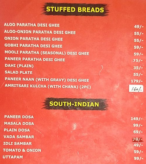 Menu at Sai Sweets Since 1972, Chandigarh