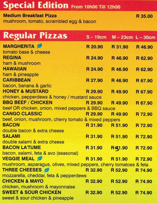 Cango Woodfired Pizza's, Oudtshoorn, Western Cape - Zomato SA