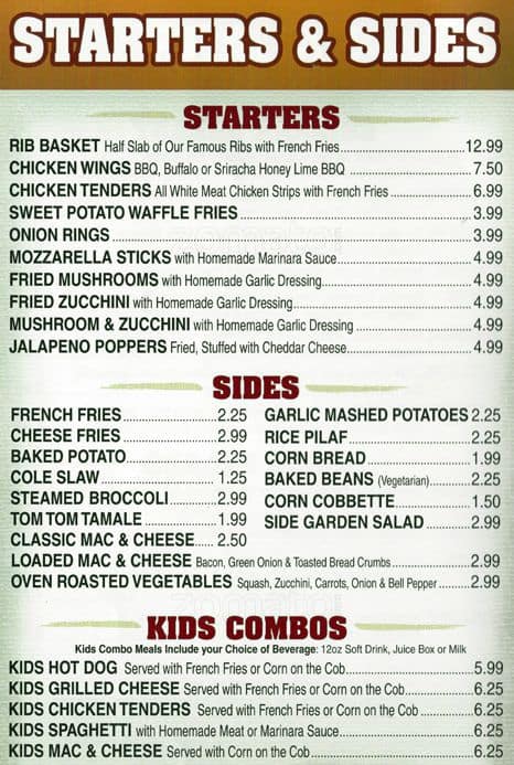 Menu at The Patio BBQ, Orland Park, W 159th St