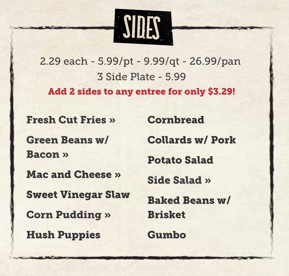 Menu at City Barbeque, Indianapolis, 621 W 11th St