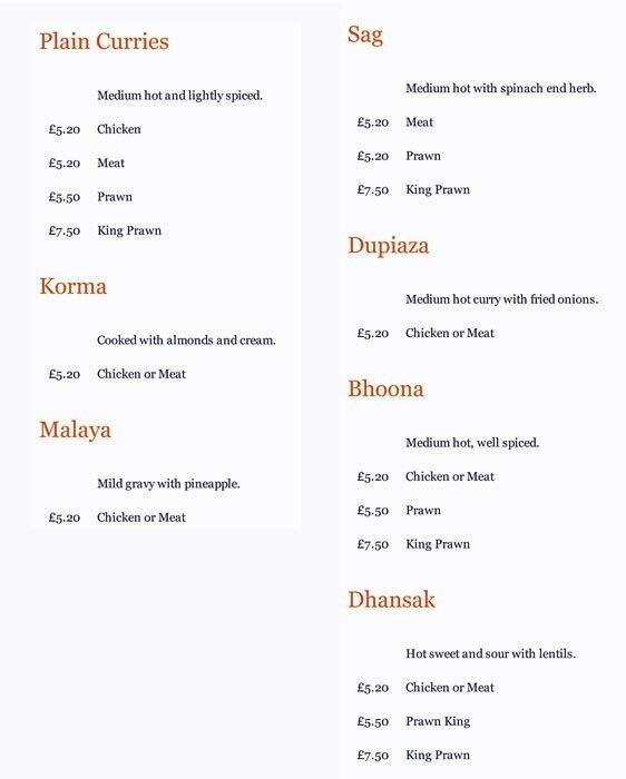 Menu at Asif Balti House, Beddington restaurant, Croydon
