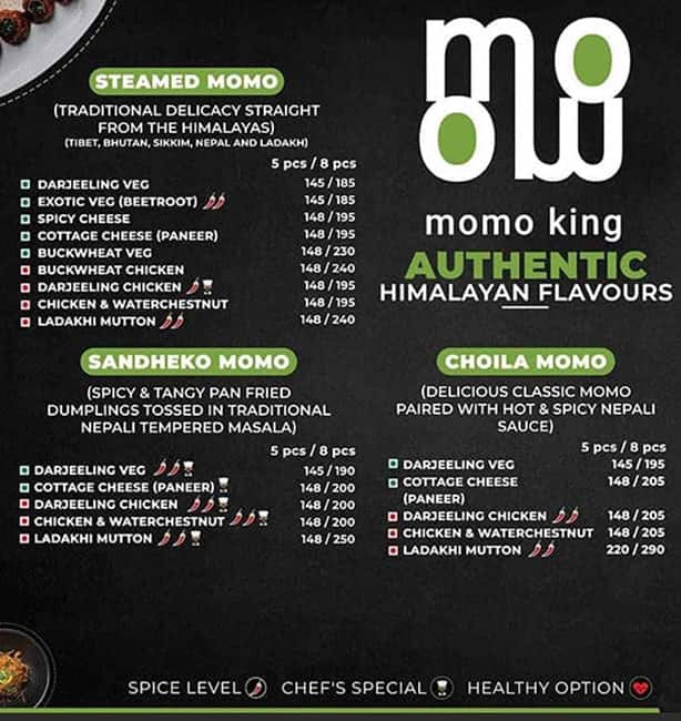 Menu of Momo King, Raja Park, Jaipur