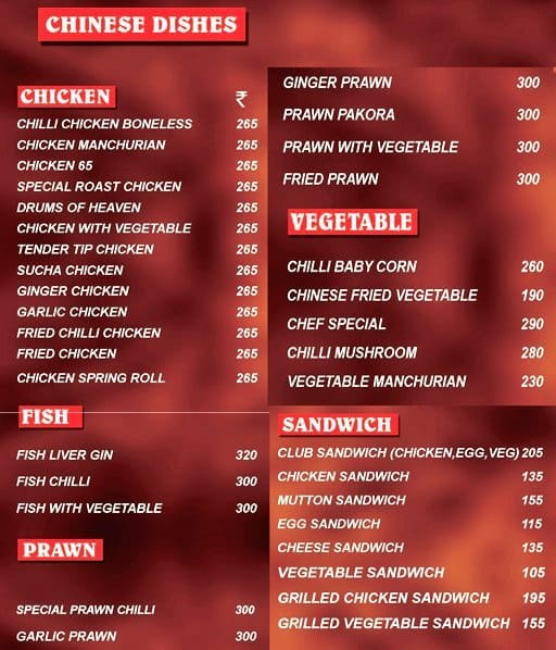 Menu at New Cathay Restaurant and Bar, Kolkata, GRAND HOTEL ARCADE