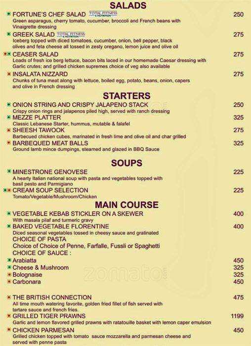 Zodiac - Fortune Select JP Cosmos Hotel Menu - Zomato