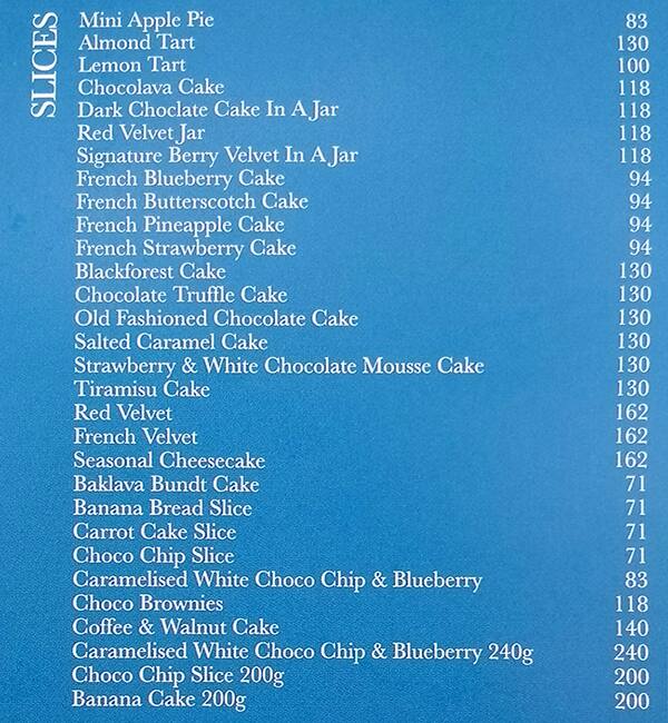Menu at French Loaf, Chennai, 68