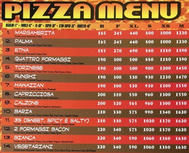Calda Pizza Menu, Menu for Calda Pizza, Talamban, Cebu City - Zomato Philippines