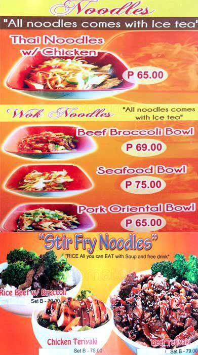Menu at Hot & Wok Noodle Bar, Mandaue City