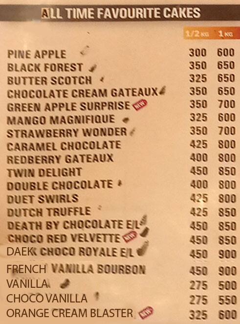 Menu at Chef Bakers, Hyderabad, Wine Mart
