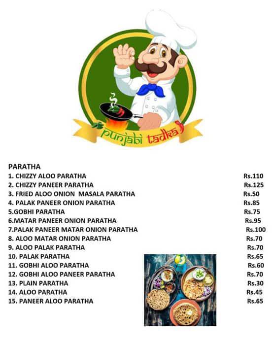 Menu of Punjabi Tadka, Hindmotor, Kolkata