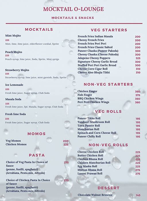 Menu of Mocktail-O-Lounge, Kharghar, Navi Mumbai