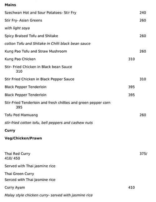 Menu at Pep Asia - Wok And Grill, Chennai