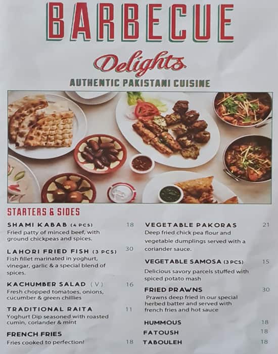 Carta de Barbecue Delights - The Walk in JBR, Dubai, Jumeirah Beach Road