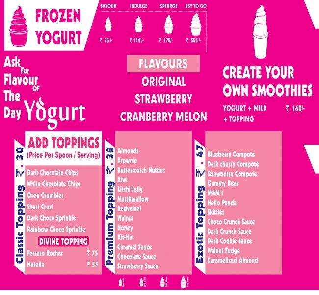 6th Street Yogurt Menu, Menu for 6th Street Yogurt, Hill Road, Bandra ...