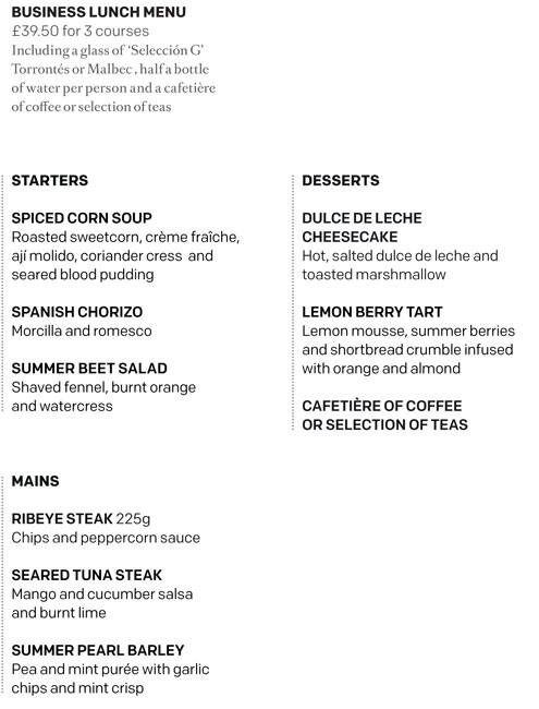 Menu at Gaucho - Sloane Square steakhouse, London