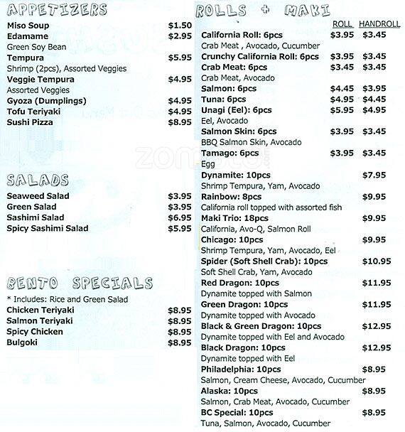 Kokoro Menu, Menu for Kokoro, Harbourfront, Toronto - Urbanspoon/Zomato